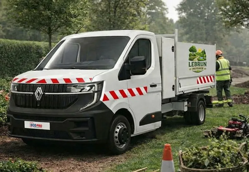 Renault Master Benne Acier L3 + Coffre et Réhausses Paysagistes Roues ...